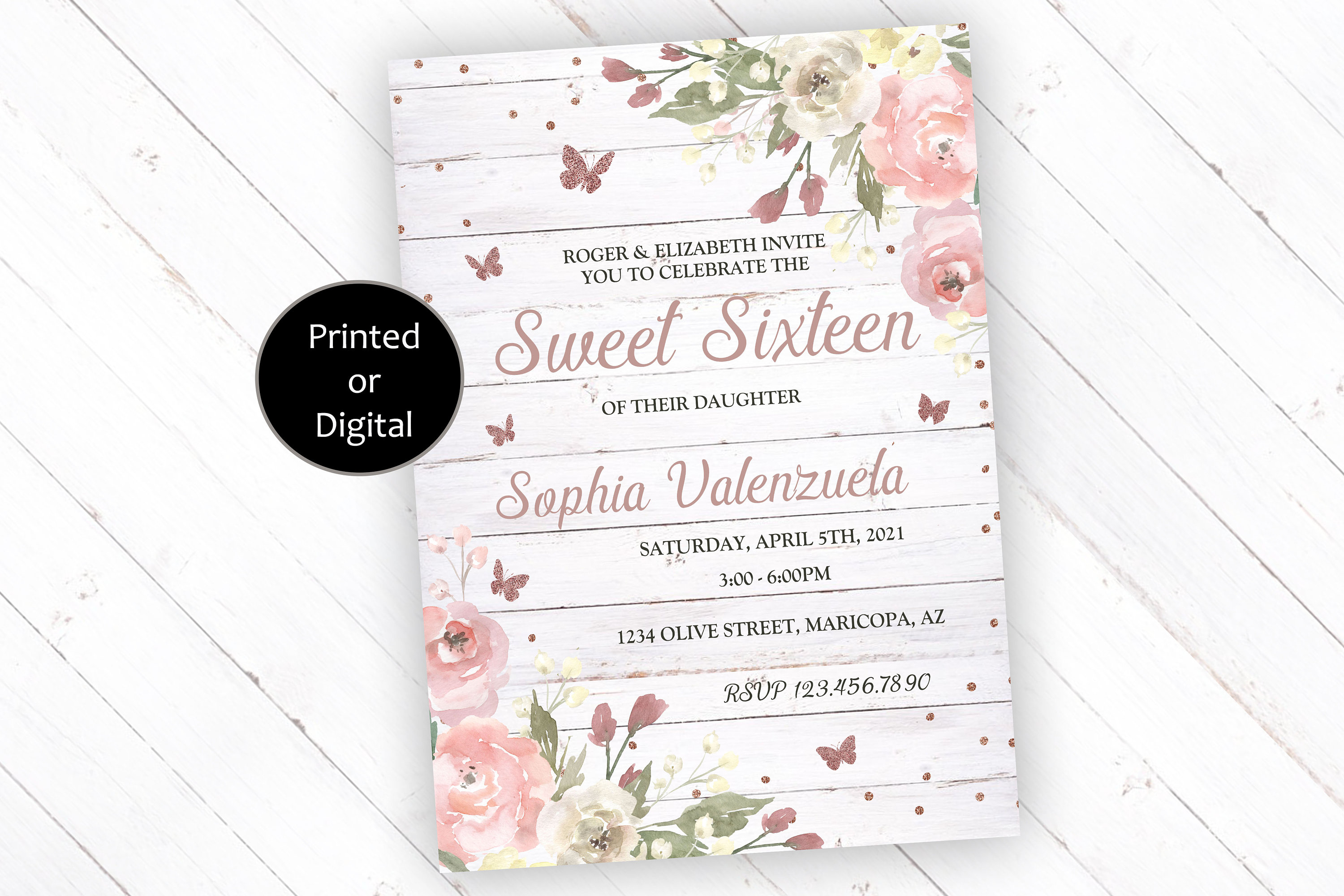 Quinceanera Invitation Quinceanera Birthday Invitation | Etsy