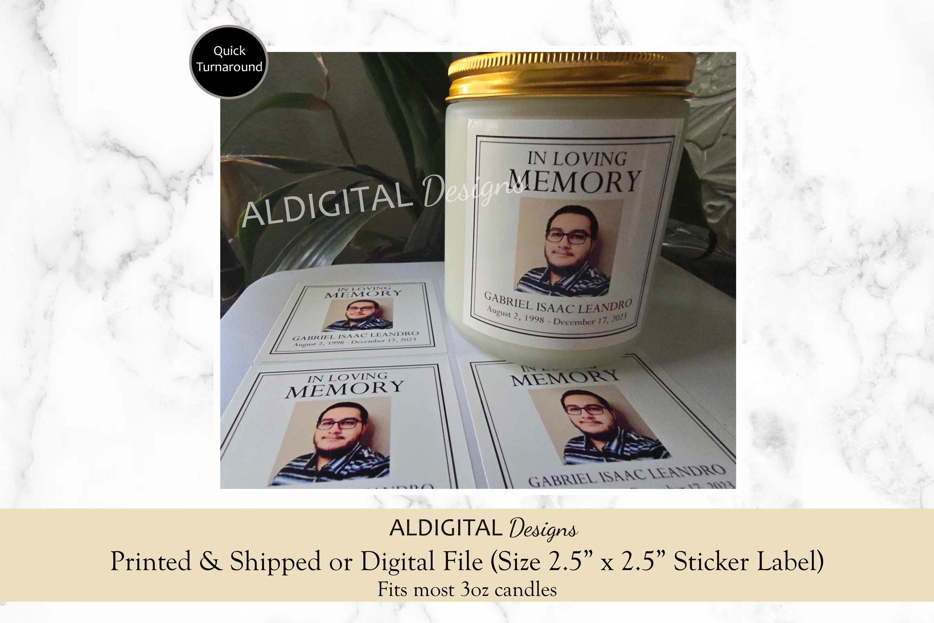 Funeral Candle Label, Funeral Remembrance Candle Labels, Memorial ...