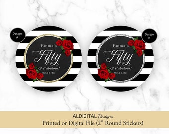 Fifty and Fabulous Stickers - Etsy