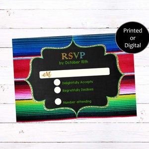 Fiesta RSVP Card Fiesta Insert Card Mexican Fiesta Mexican - Etsy