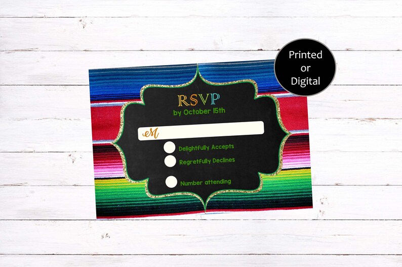 Fiesta RSVP Card Fiesta Insert Card Mexican Fiesta Mexican - Etsy