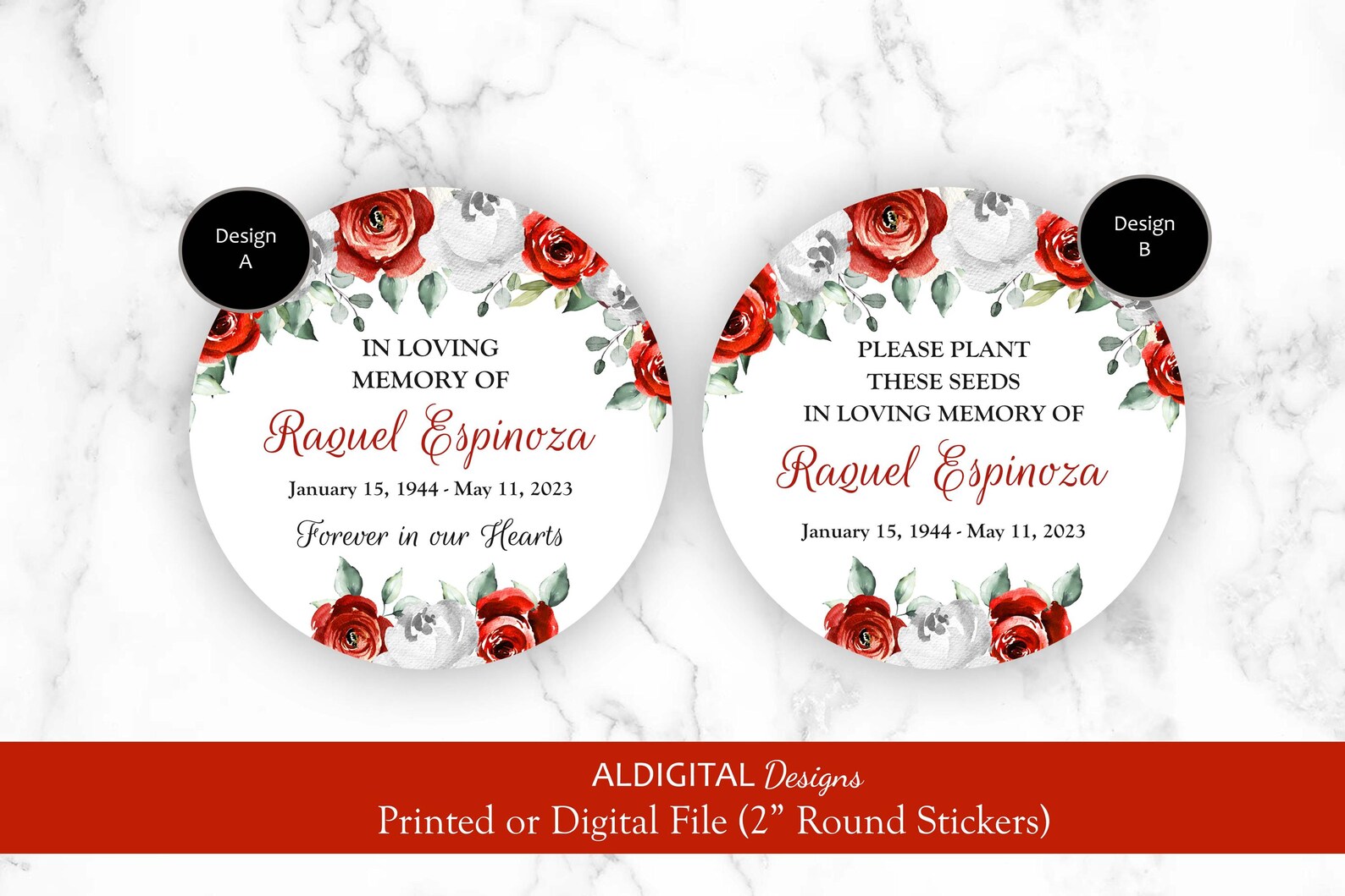Funeral Stickers, Funeral Memorial Stickers, Personalized Memorial ...