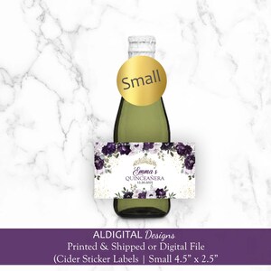 Cider Labels, Quinceanera Purple Apple Cider Labels, Quinceanera Cider ...