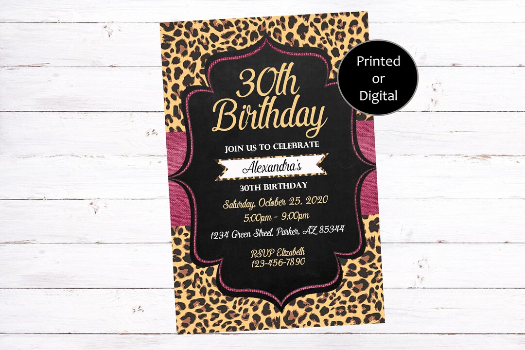 Cheetah Birthday Invitation, Wild Birthday Invitation, Animal Print ...