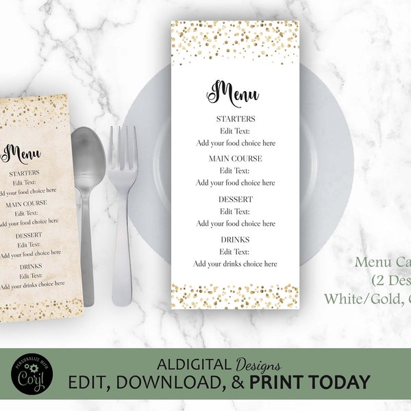 Quinceanera Menu Template - Etsy