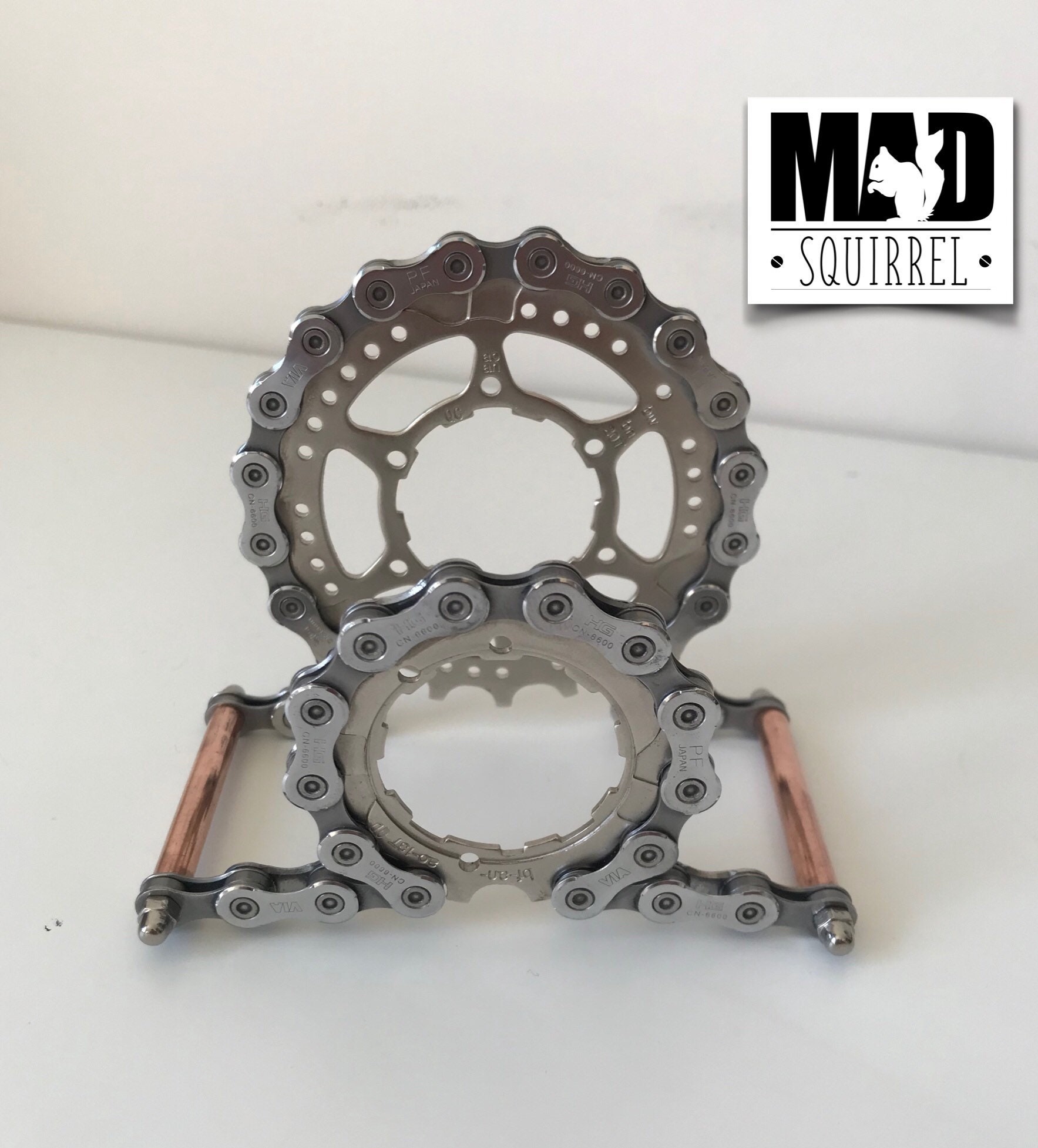 Beautiful and unique Bicycle Chain, Sprockets and Copper Tube Letter ...