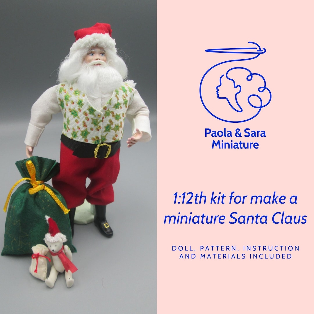Doll Santa Claus KIT for Miniature Dollhouse in 1/12 Scale - Posable ...
