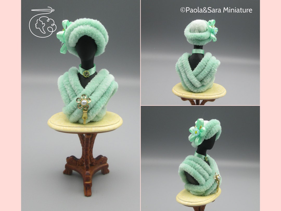 Miniature Hats for Dollhouse and Roombox in 1/12 Scale Stand Included ...