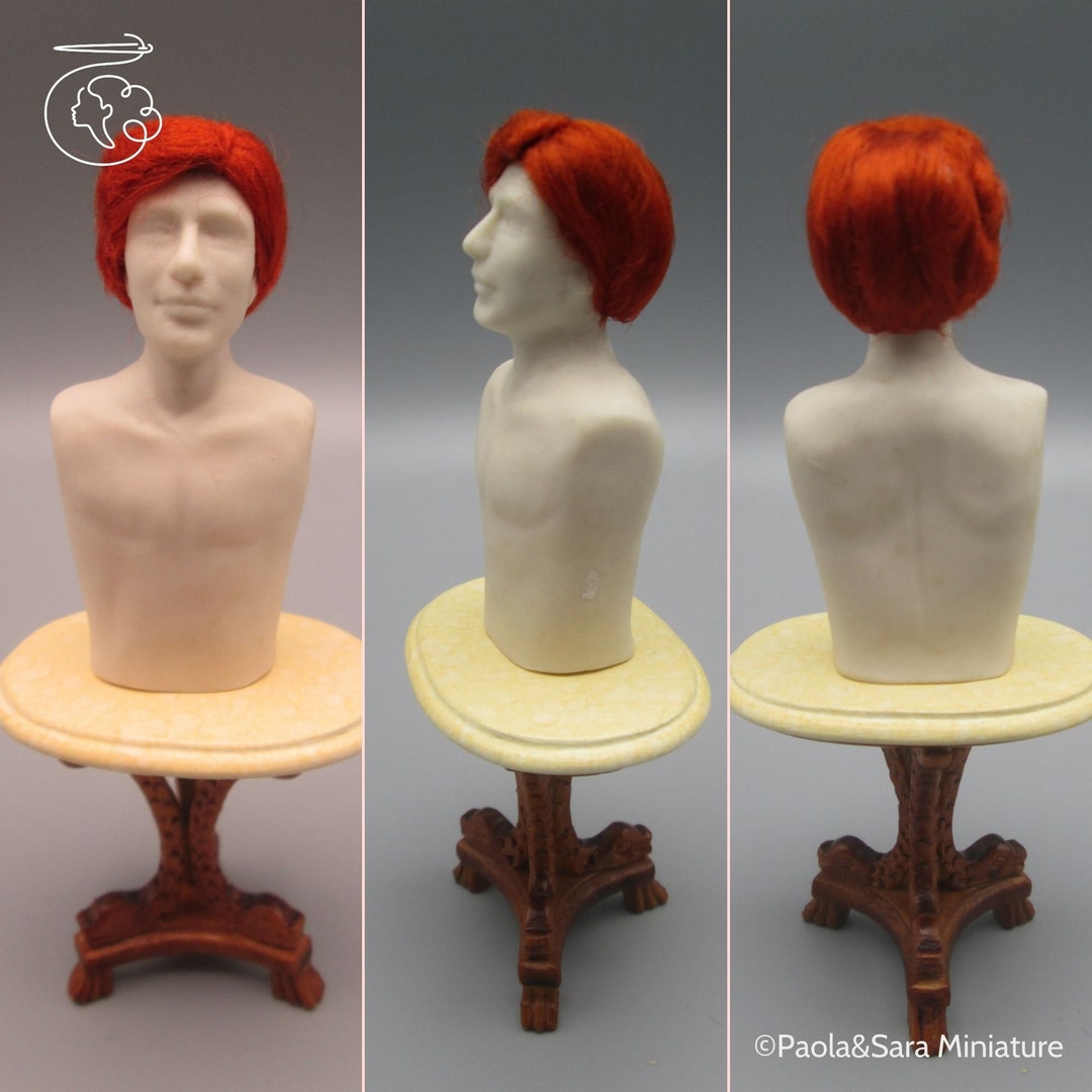 Wigs for Miniature Doll and Dollhouse in 1/12 Scale | Material: Viscose ...