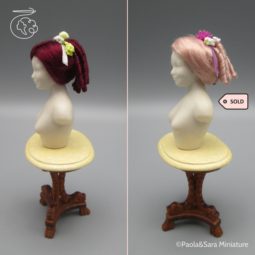 Wigs for Miniature Doll, Heidi Ott and Dollhouse in 1/12 Scale Material ...