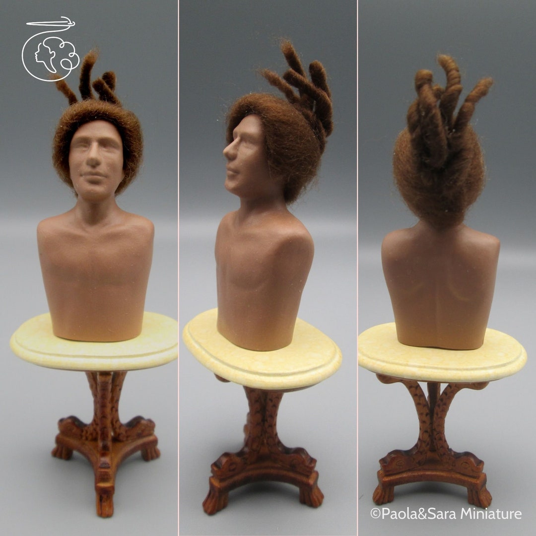Wigs for Miniature Doll and Dollhouse in 1/12 Scale | Material: Viscose ...