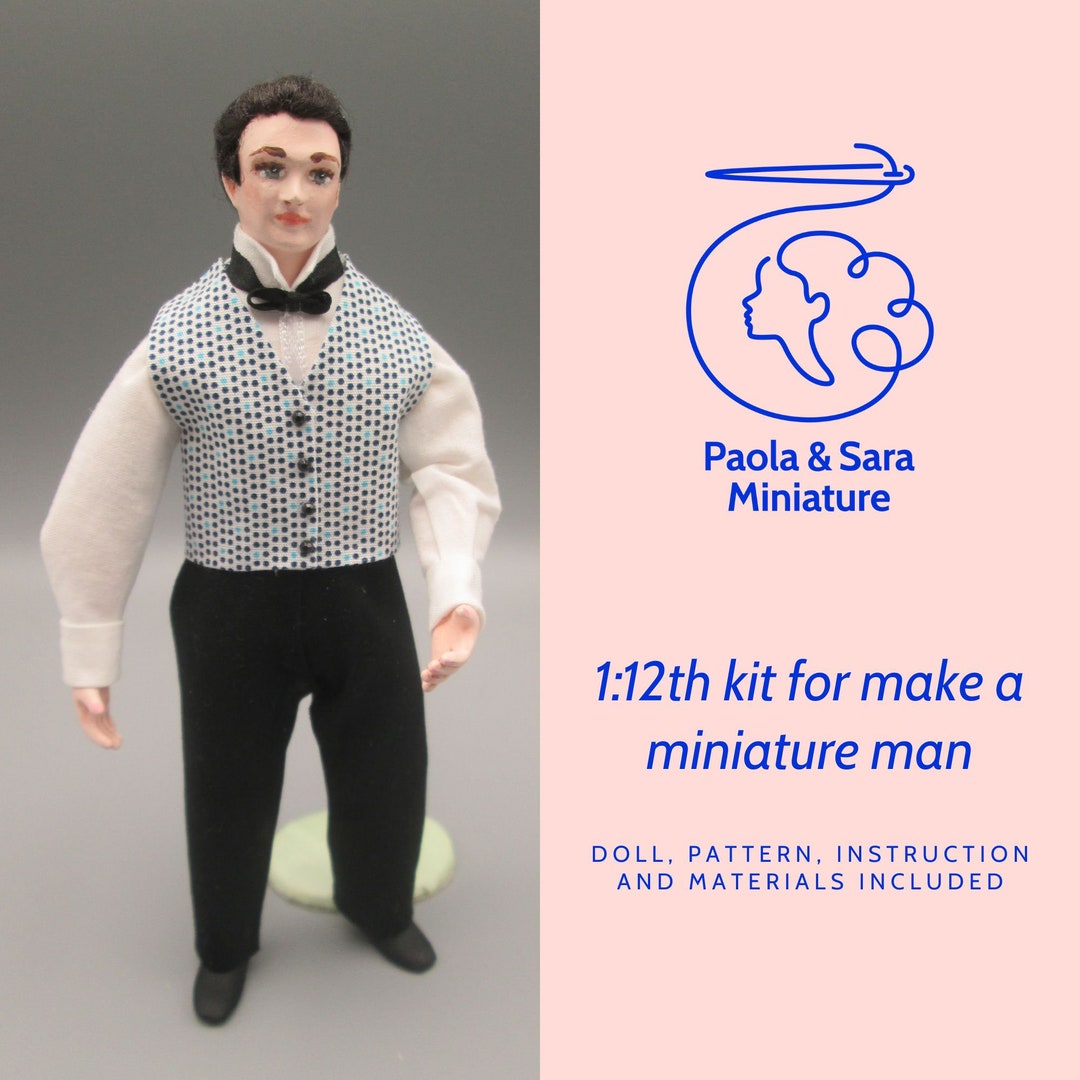 Doll Man KIT for Miniature Dollhouse in 1/12 Scale - Posable ...