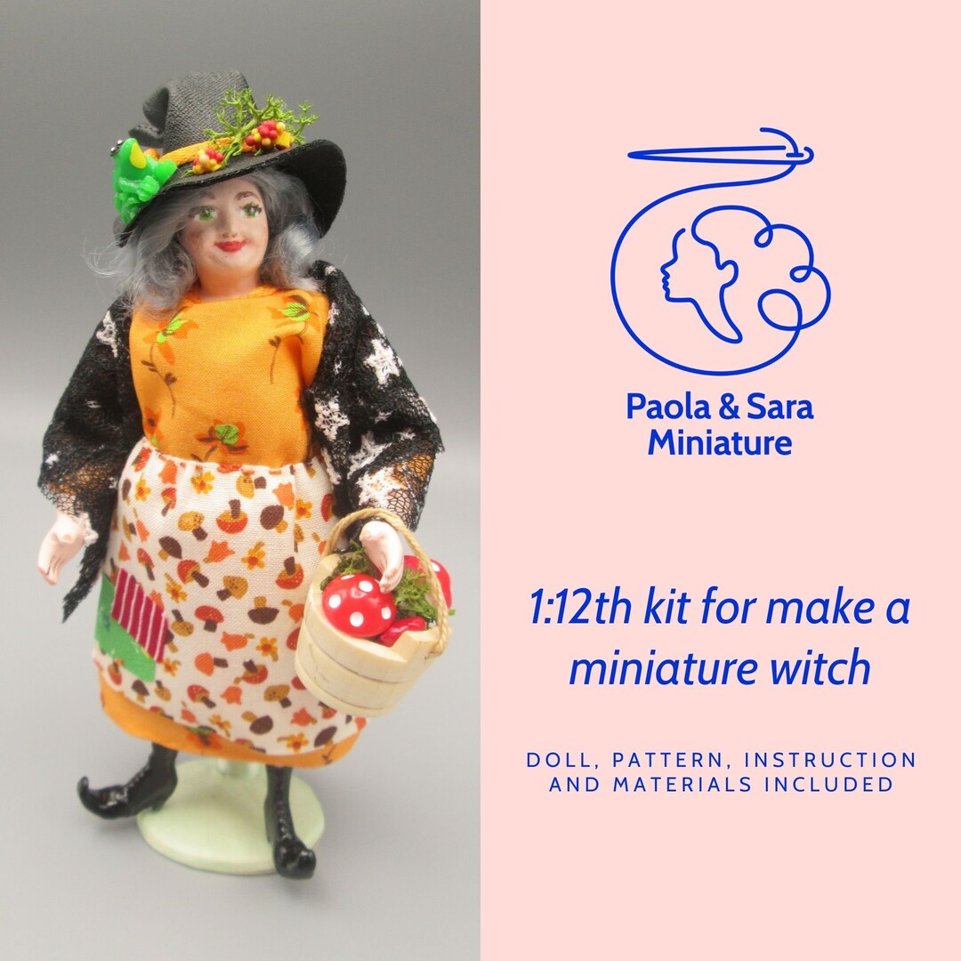 Doll Witch KIT for Miniature Dollhouse in 1/12 Scale - Posable ...