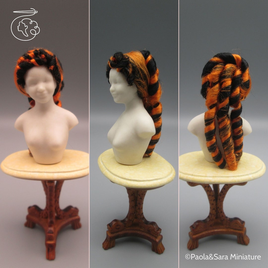Wigs for Miniature Doll, Heidi Ott and Dollhouse in 1/12 Scale Material ...
