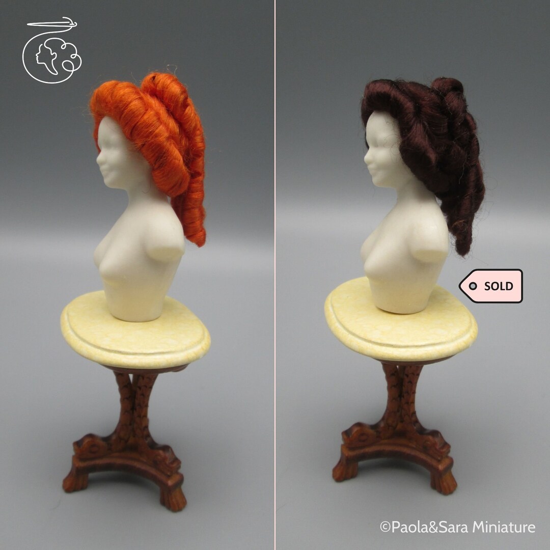 Wigs for Miniature Doll, Heidi Ott and Dollhouse in 1/12 Scale Material ...