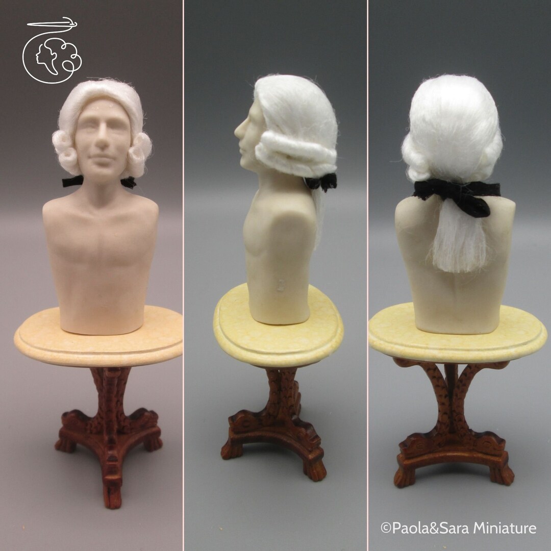 Wigs for Miniature Doll and Dollhouse in 1/12 Scale Material: Viscose ...