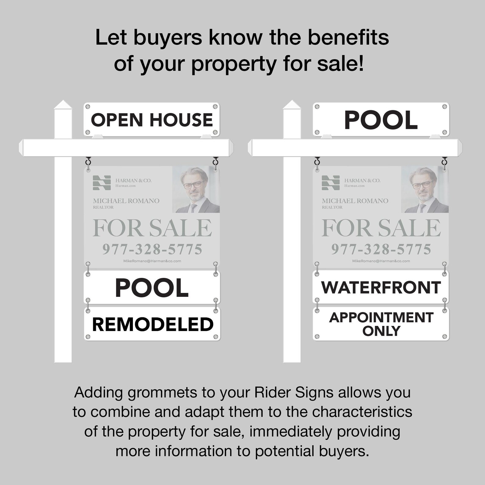 Custom Real Estate Rider Sign, 24x6, Double Sided PVC - Etsy