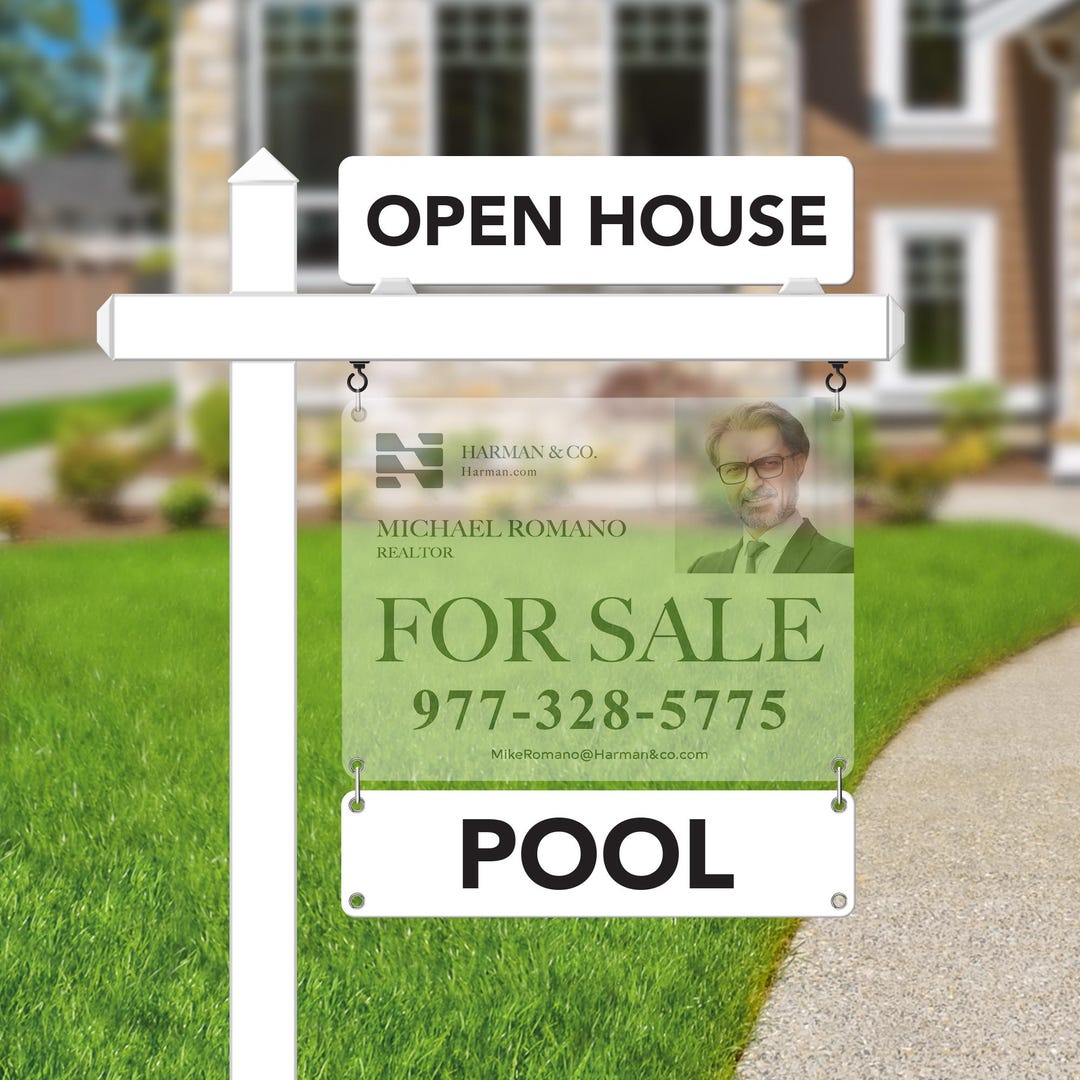 Custom Real Estate Rider Sign, 24x6, Double Sided PVC - Etsy