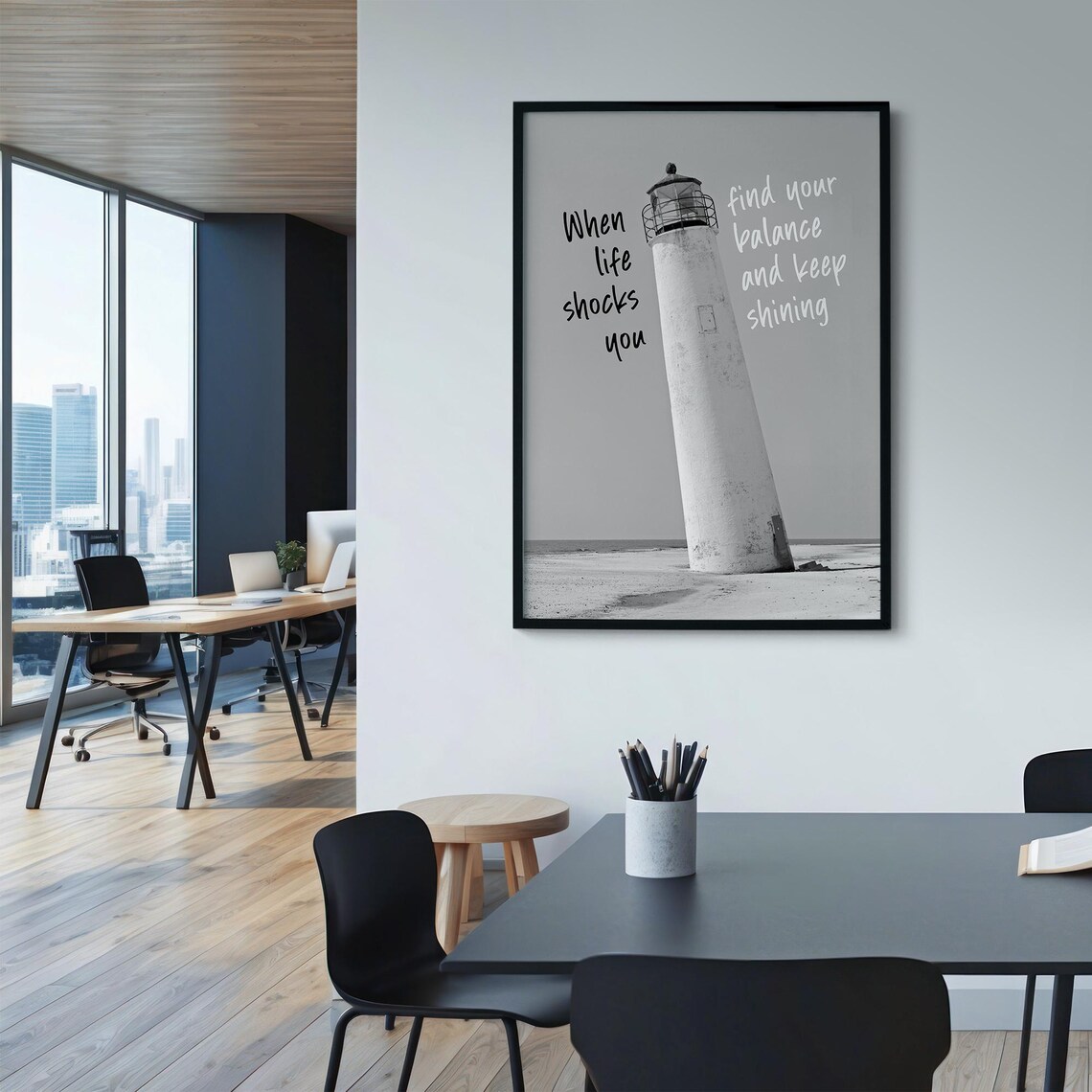 Lighthouse Inspirational Quote Art Print, Motivational Wall Decor ...