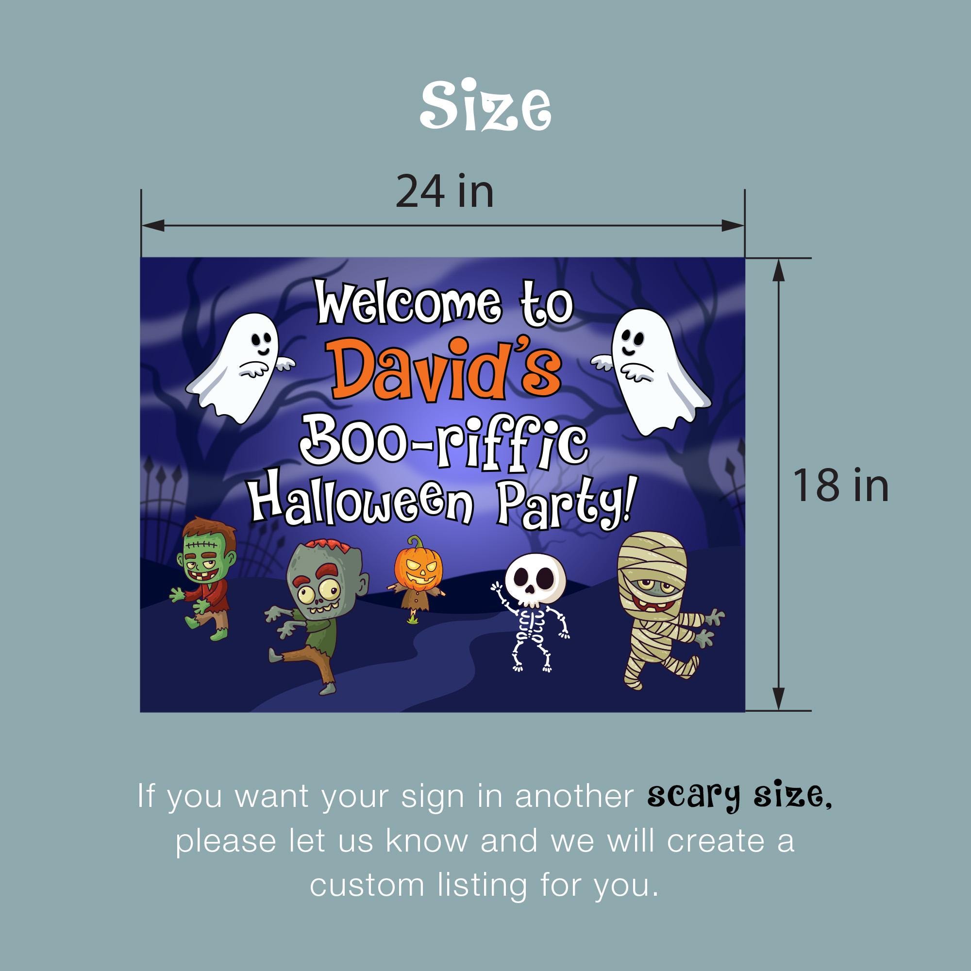 CUSTOM Welcome Halloween Yard Sign, Art for Halloween Decoration, 24x18 ...