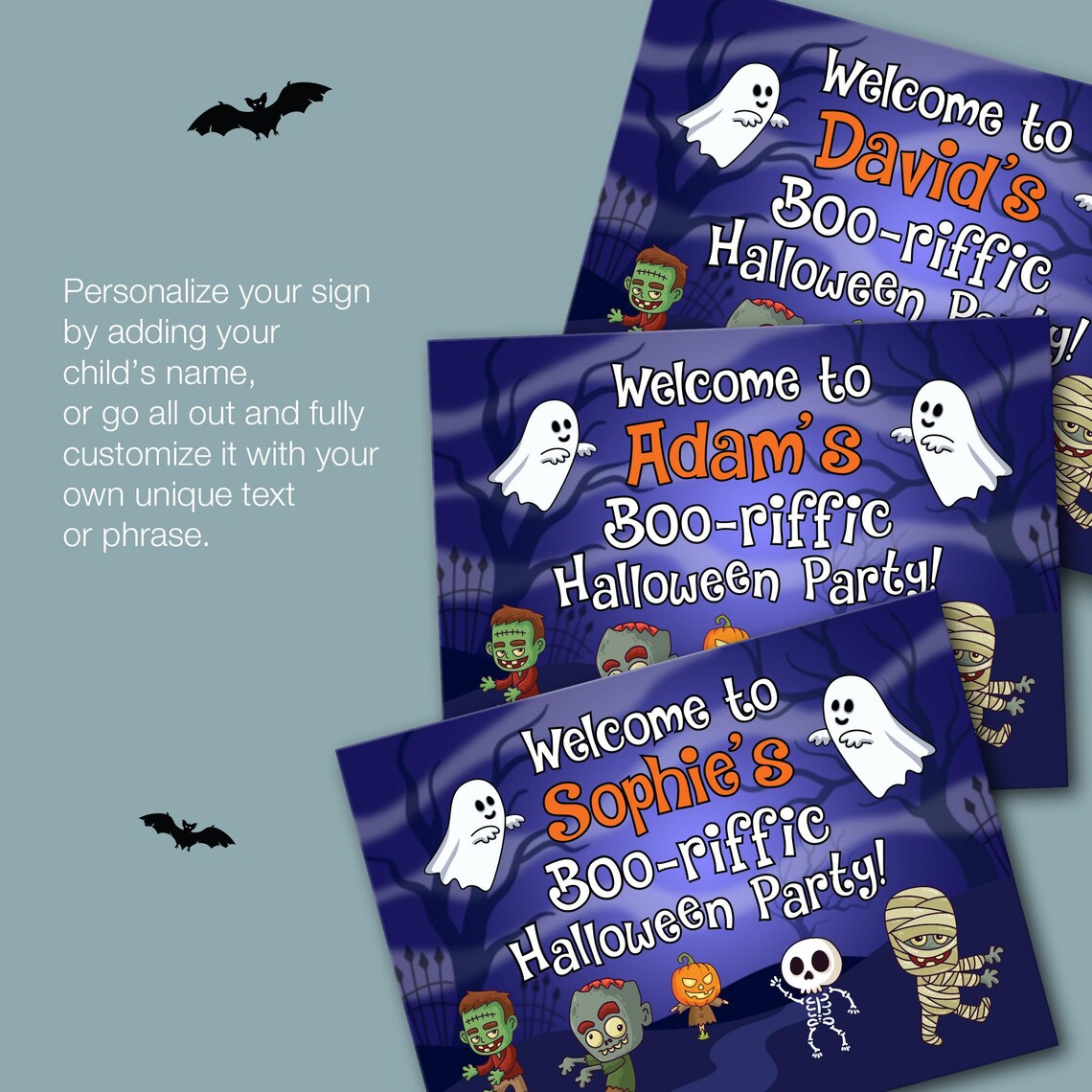 CUSTOM Welcome Halloween Yard Sign, Art for Halloween Decoration, 24x18 ...