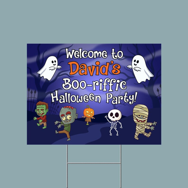 CUSTOM Welcome Halloween Yard Sign, Art for Halloween Decoration, 24x18 ...