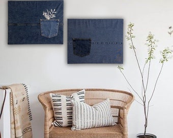Denim Wall Art - Etsy