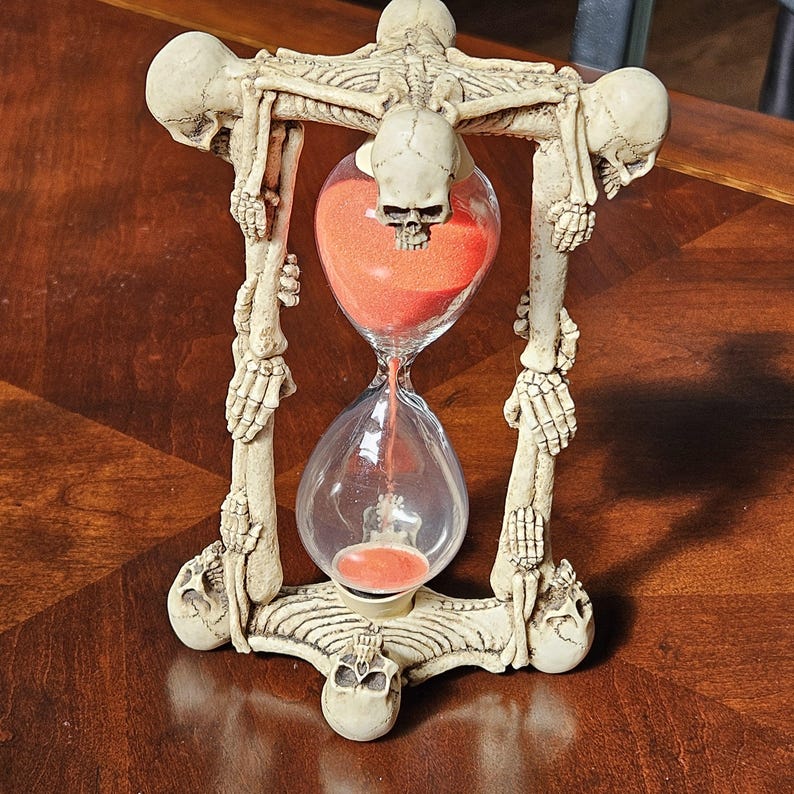 Skull & Bones Hourglass Skeleton Gothic - Etsy