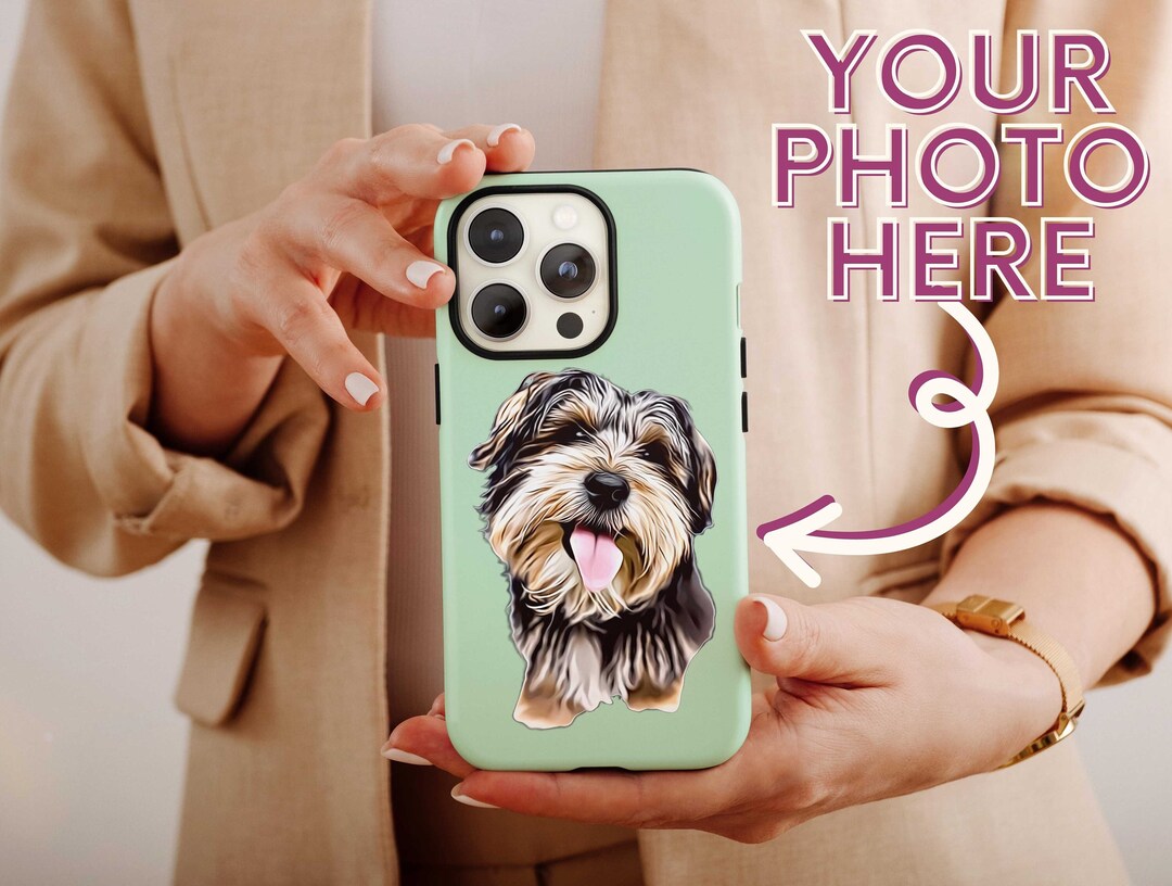 Cartoonized Pet Portrait Phone Case for Men and Women Birthday Gift ...