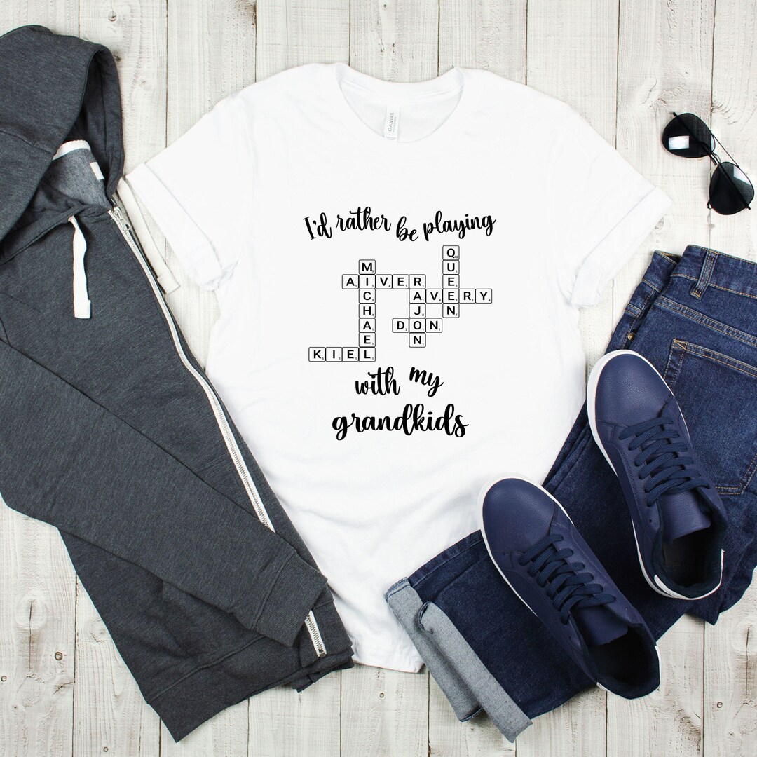Custom Scrabble Tiles Shirt, Personalized Grandparents Shirt for ...