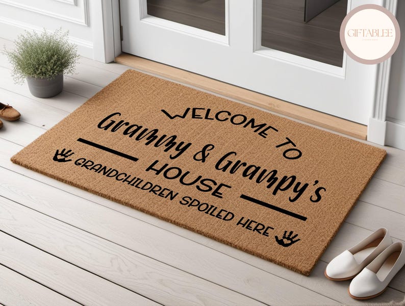 Grammy and Grampy Doormat, Grandparents Gift Outdoor Mat for Nanny and ...