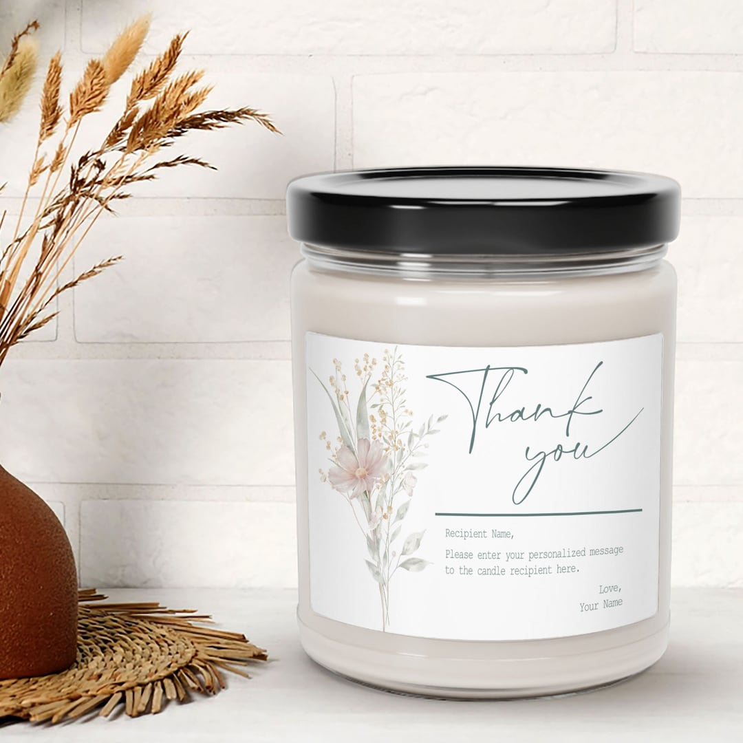Thank You Messages Candle, Thankful Thank You Scented Candle for Him ...