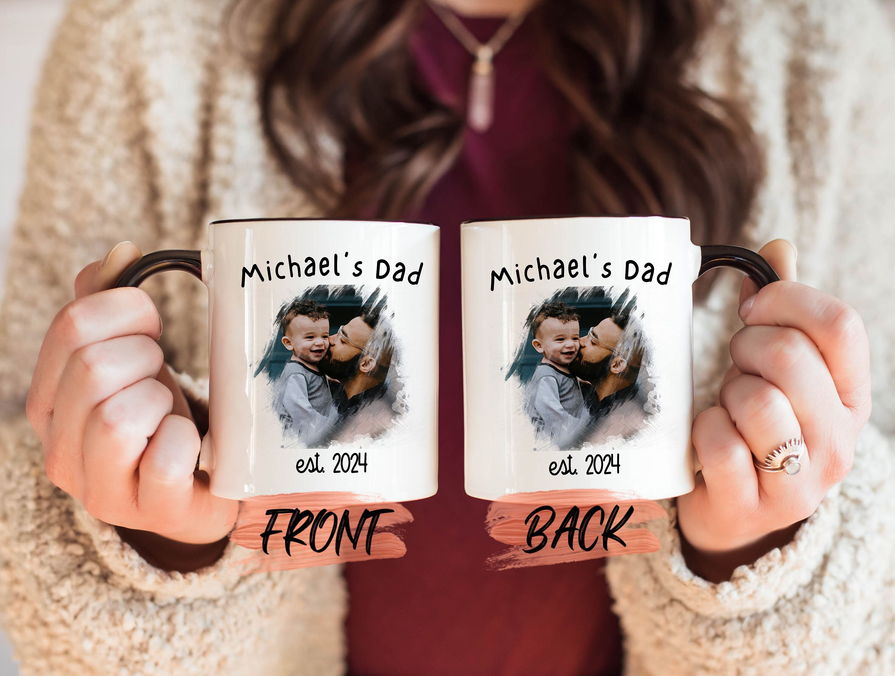 Daddy Photo Gift Mug, Custom Father's Day Gift Mug for Papa Father’s ...