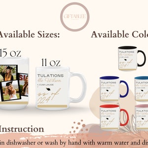 Congratulations Gift Mug, Graduation Collage Mug for Him & Her ...