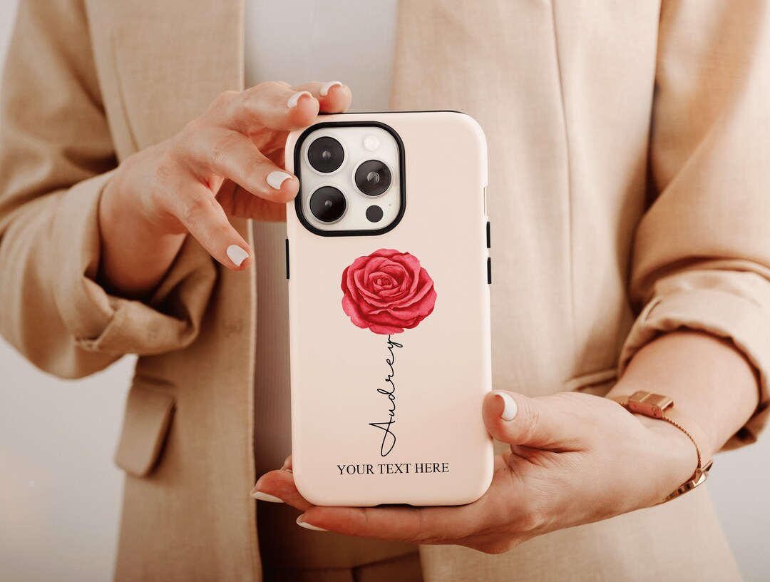 Personalized Birth Flower Phone Case, Birth Month Flower Phone Case for ...