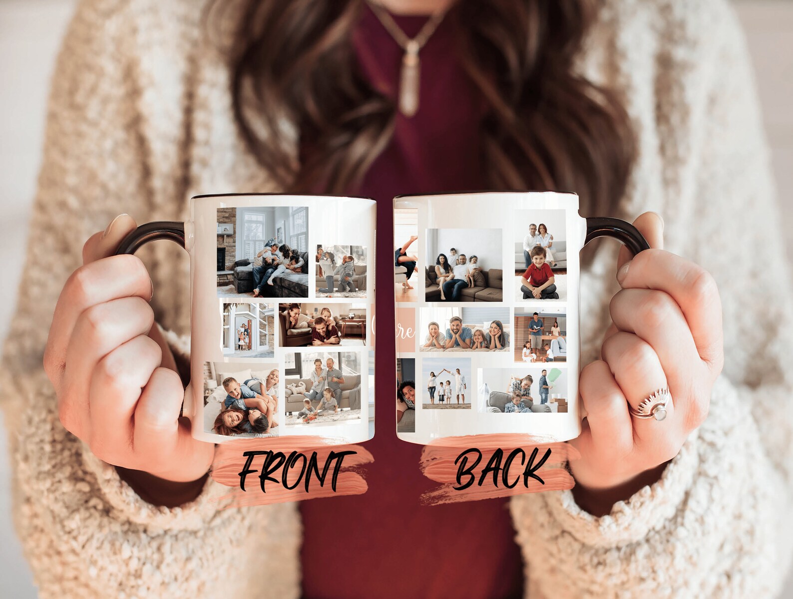 Custom Photo Collage Mug, Picture Collage With Name Mug for Men and ...