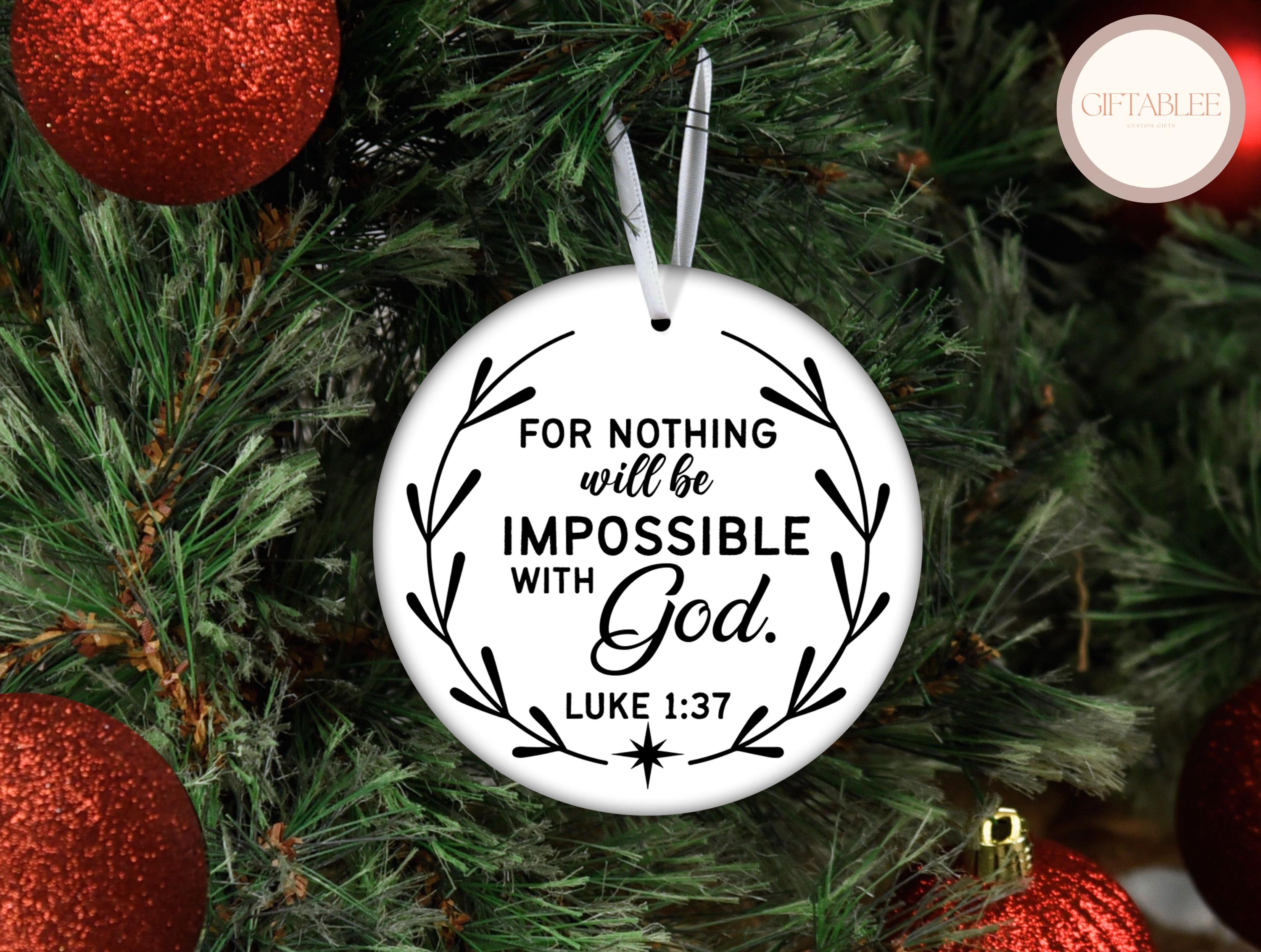 Custom Bible Verse Ornament, Quote Message Ceramic Ornament for Friend ...