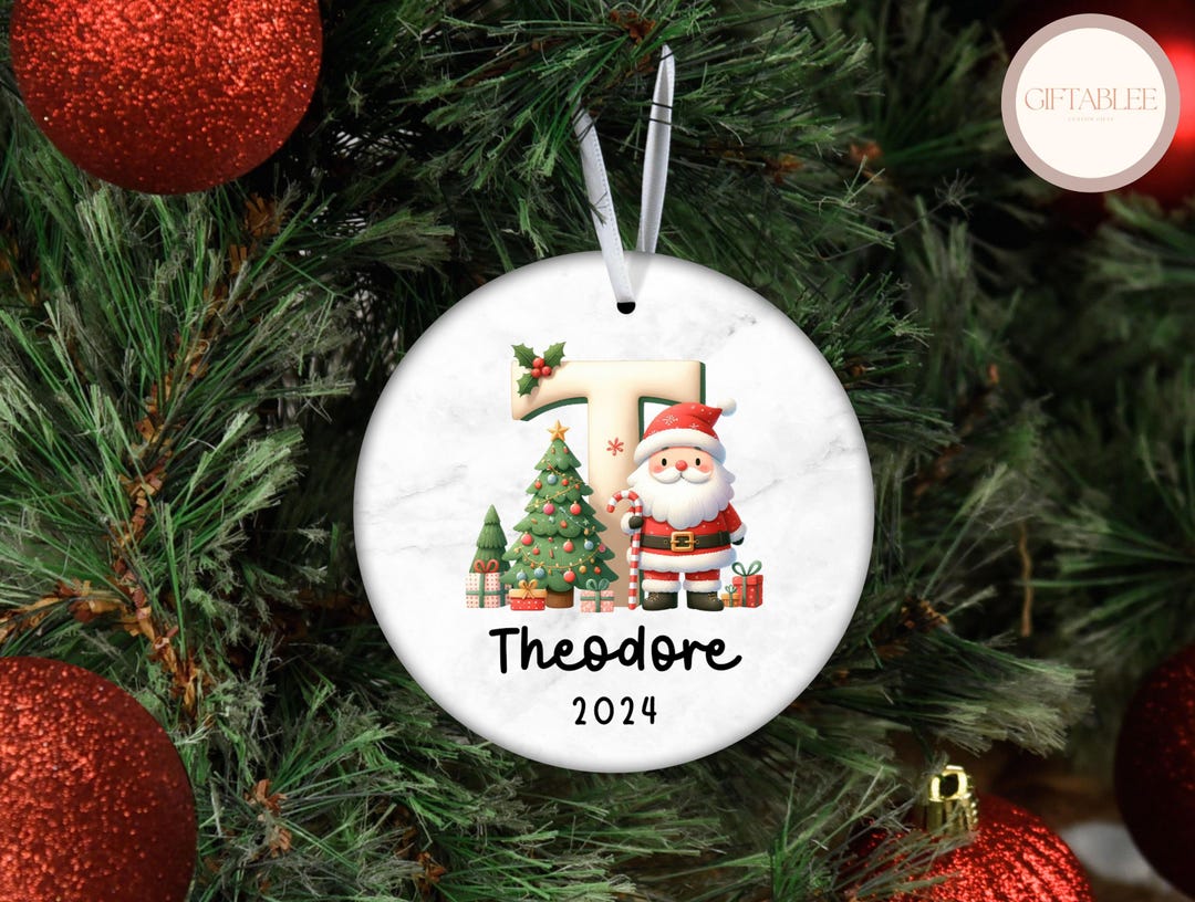 Monogram Alphabet Ornament, Personalized Monogram Ceramic Ornament for ...