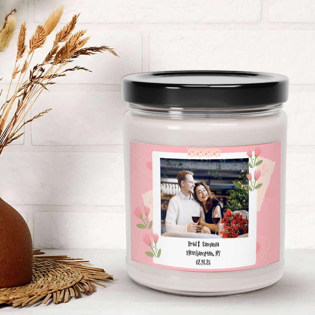 Custom Couple Photo Candle, Custom Picture Photograph Scented Candle ...