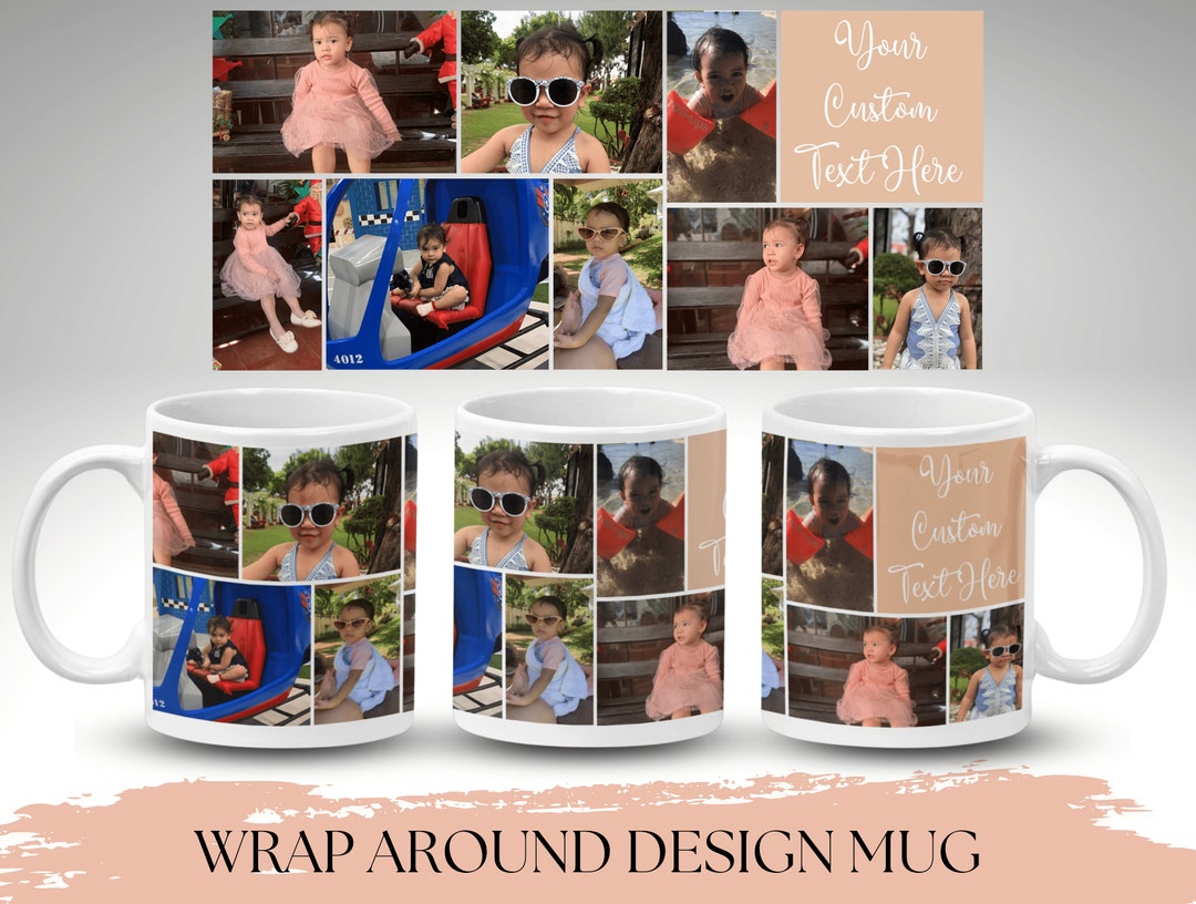 Custom Photo Collage Mug, Photo Collage With Text Mug for His or Her ...