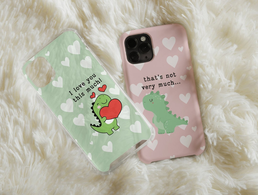 Funny Dinosaur Phone Case, Couple Phone Case for Couples’ Matching ...