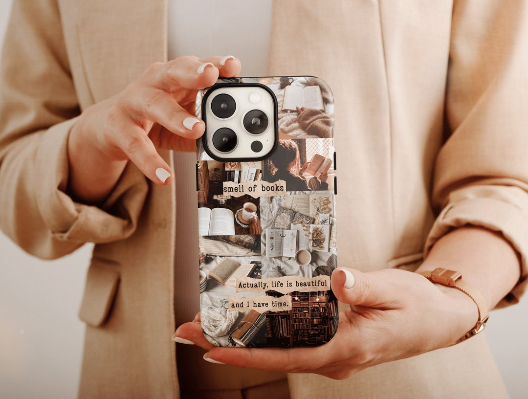 Bookworm Art Phone Case, Book Phone Case for Bibliophiles’ Christmas ...