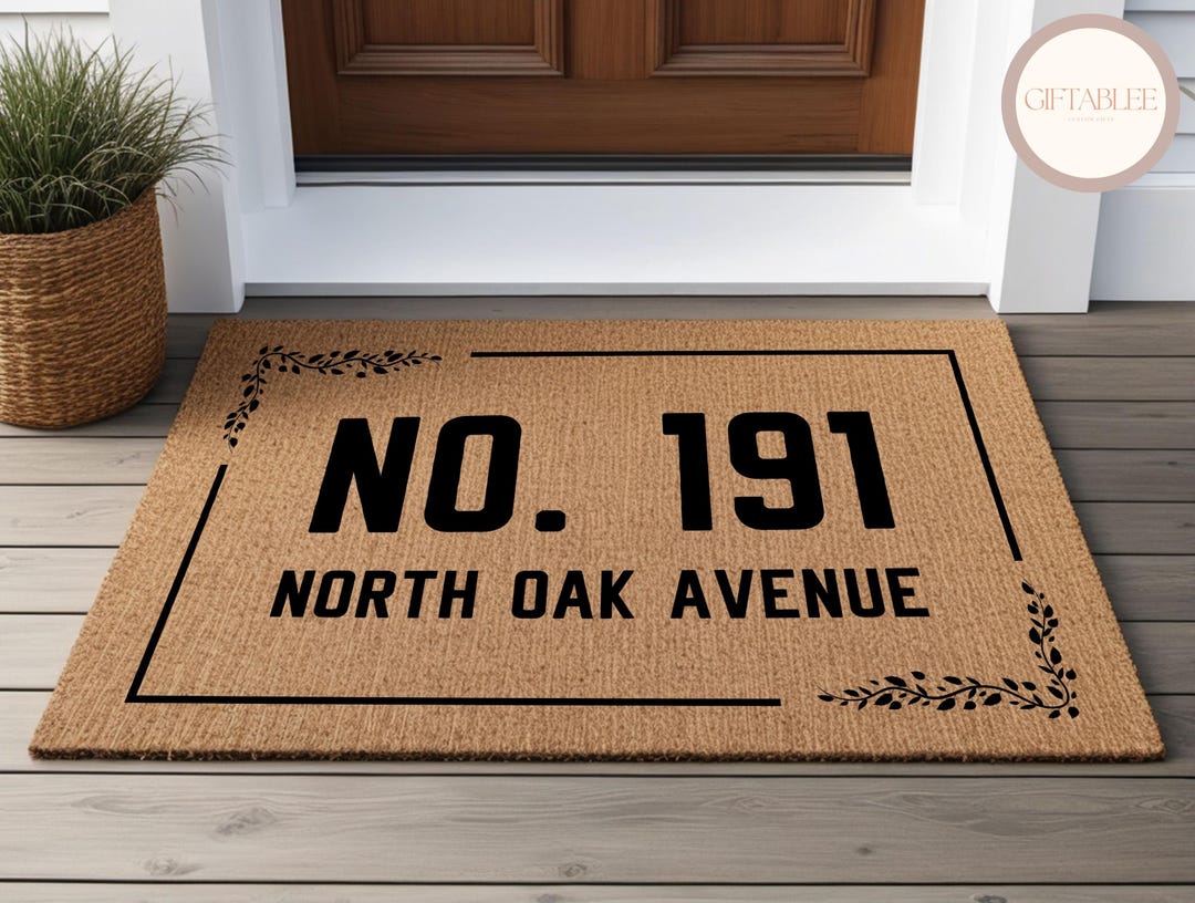 Custom Address Number Doormat, House Number Address Outdoor Mat for ...