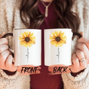 Personalized Sunflower Mug, Sunflower Mug for Sunflower Lovers ...