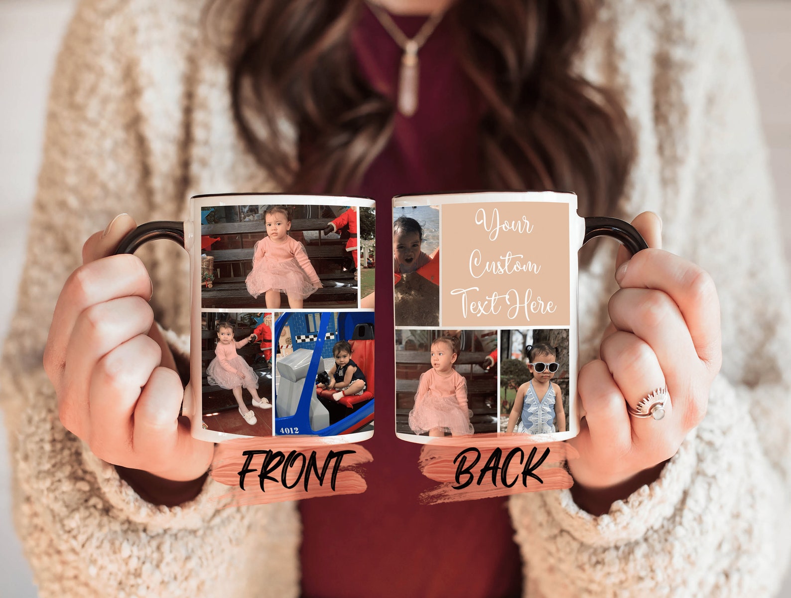 Custom Photo Collage Mug Photo Collage With Text Mug for His - Etsy