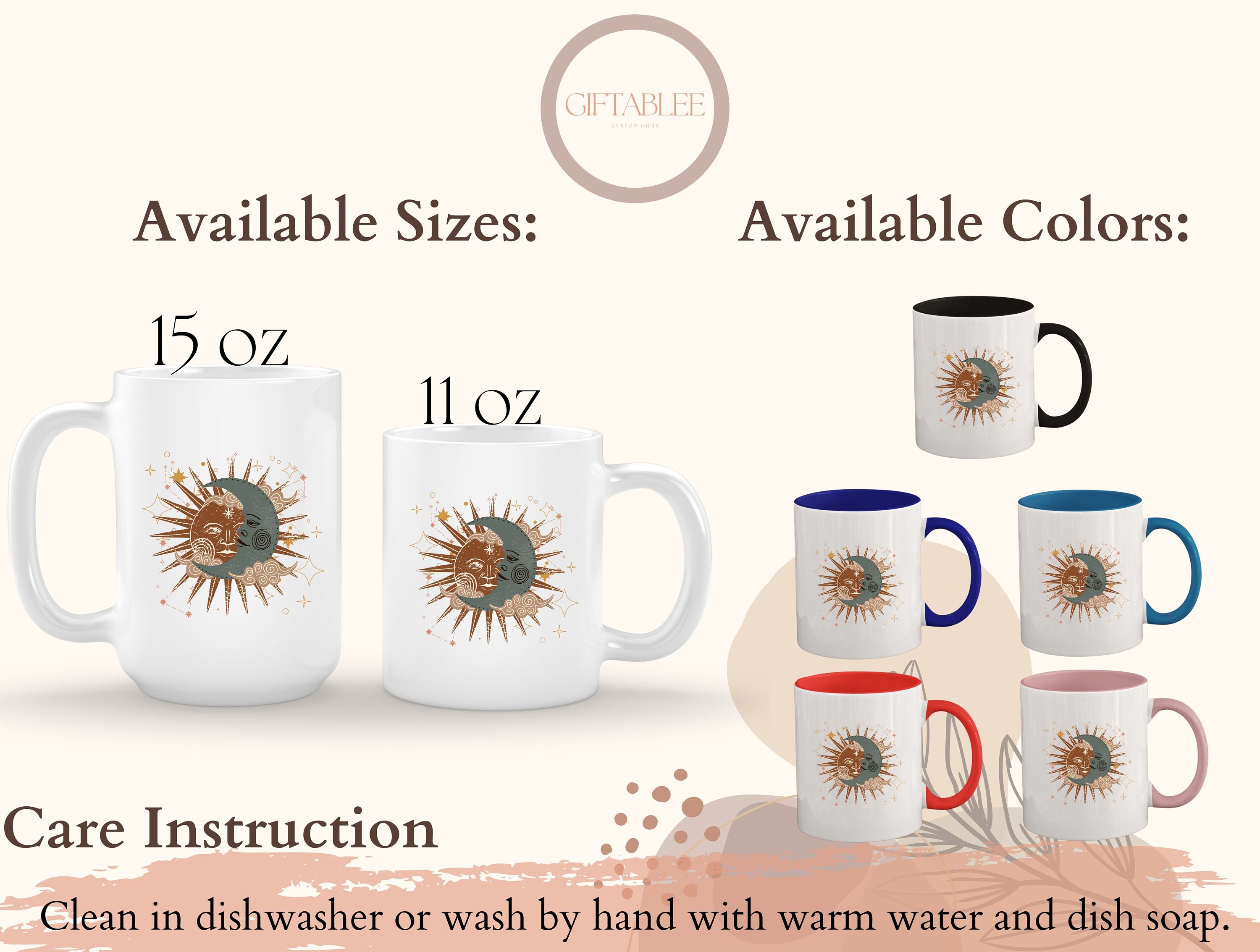 Sun and Moon Mug, Celestial Moon Coffee Mug for Men and Women Christmas ...