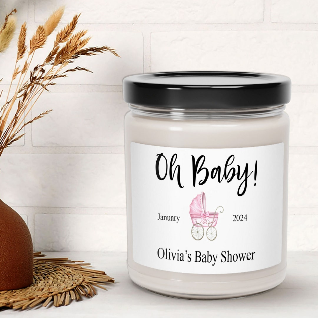 Oh Baby Gender Reveal Candle, Custom Baby Shower Candle for Friends ...