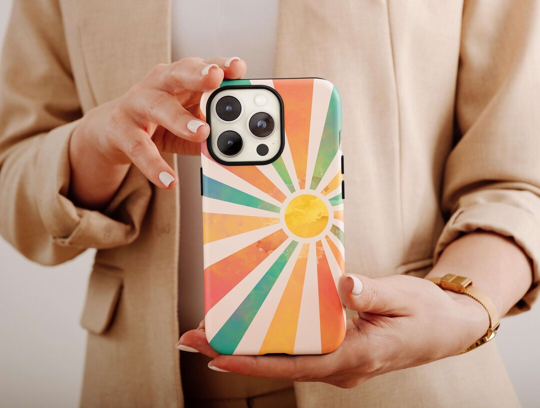 Boho Sun Rays Phone Case, Aesthetic Sun Phone Case for Men and Women ...