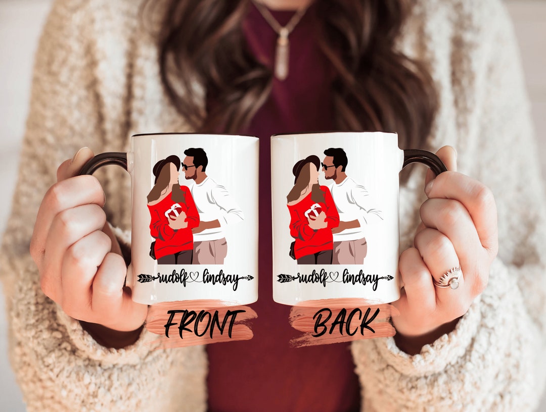 Custom Cartoon Mug, Faceless Portrait Custom Mug for Men and Women ...