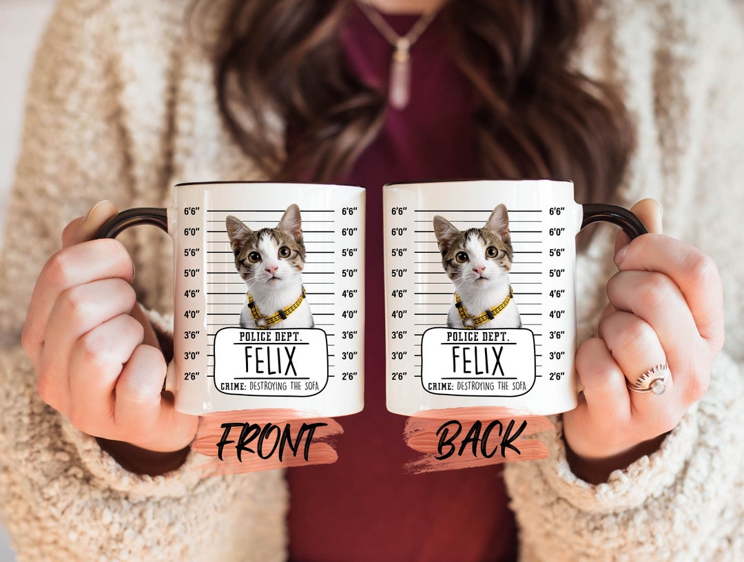 Funny Cat Mug, Custom Cat Mug for Cat Owner Birthday Gift, Pet Portrait ...